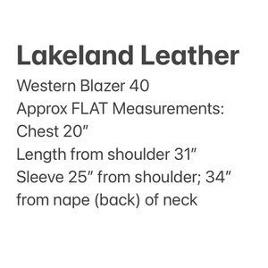 Lakeland | Suits & Blazers | Western Leather Blazer Vintage 7s Lakeland ...
